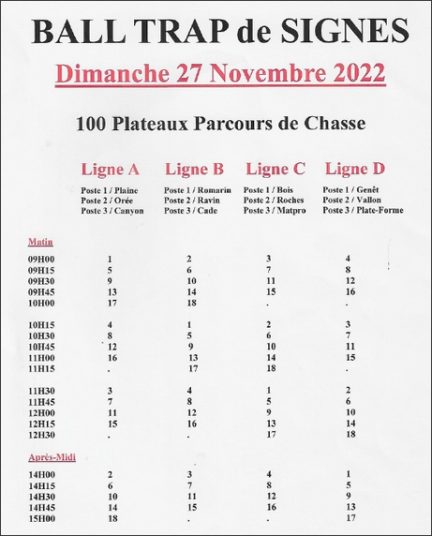 Prix du Club 2022 – Ball trap de Signes